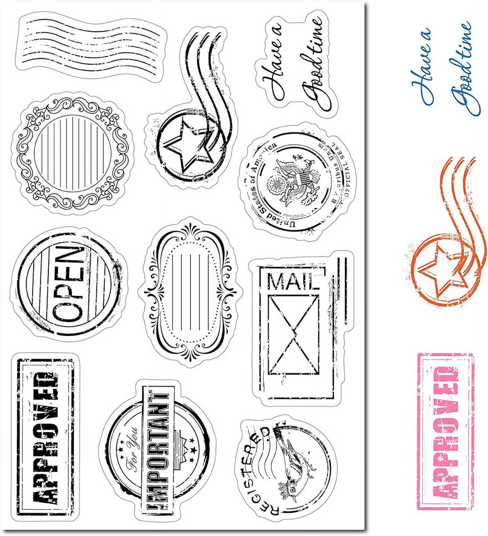 Vintage Postmark Label Clear Rubber Stamps Retro Travel Film Frame ...