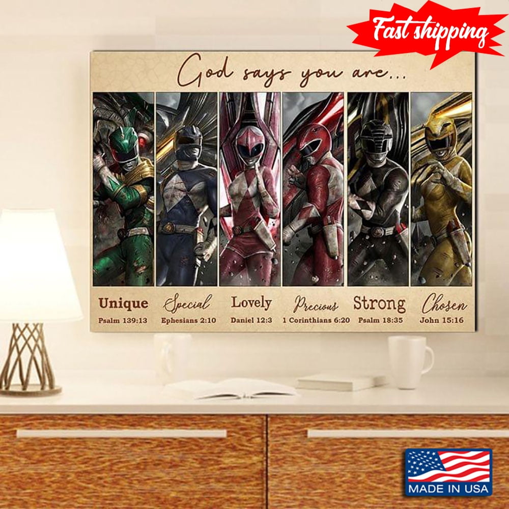Vintage Power Rangers God Says You Are Unique Special Lovely Precious ...