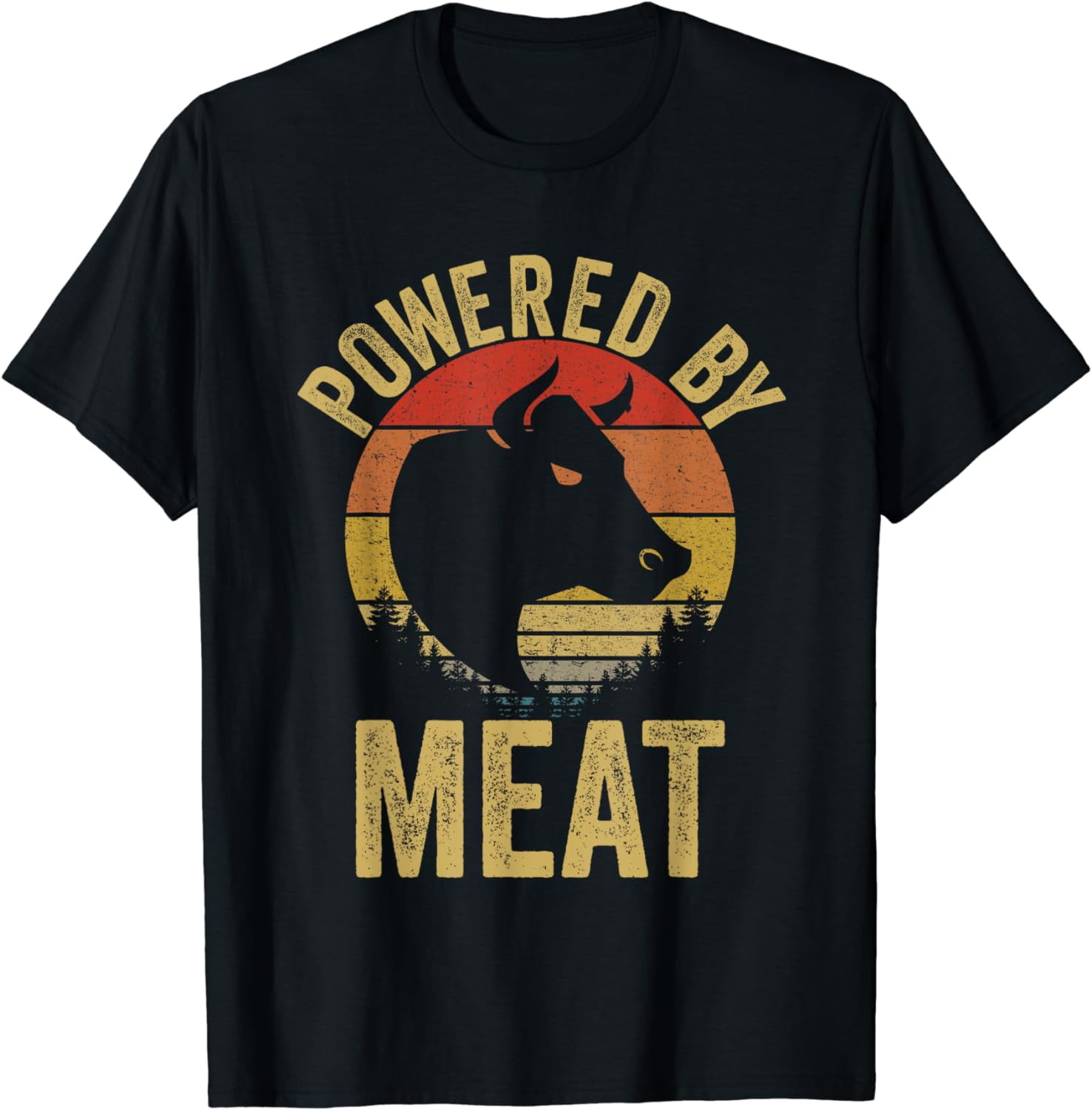 Vintage Powered By Meat Carnivore Meat Eater T-Shirt - Walmart.com