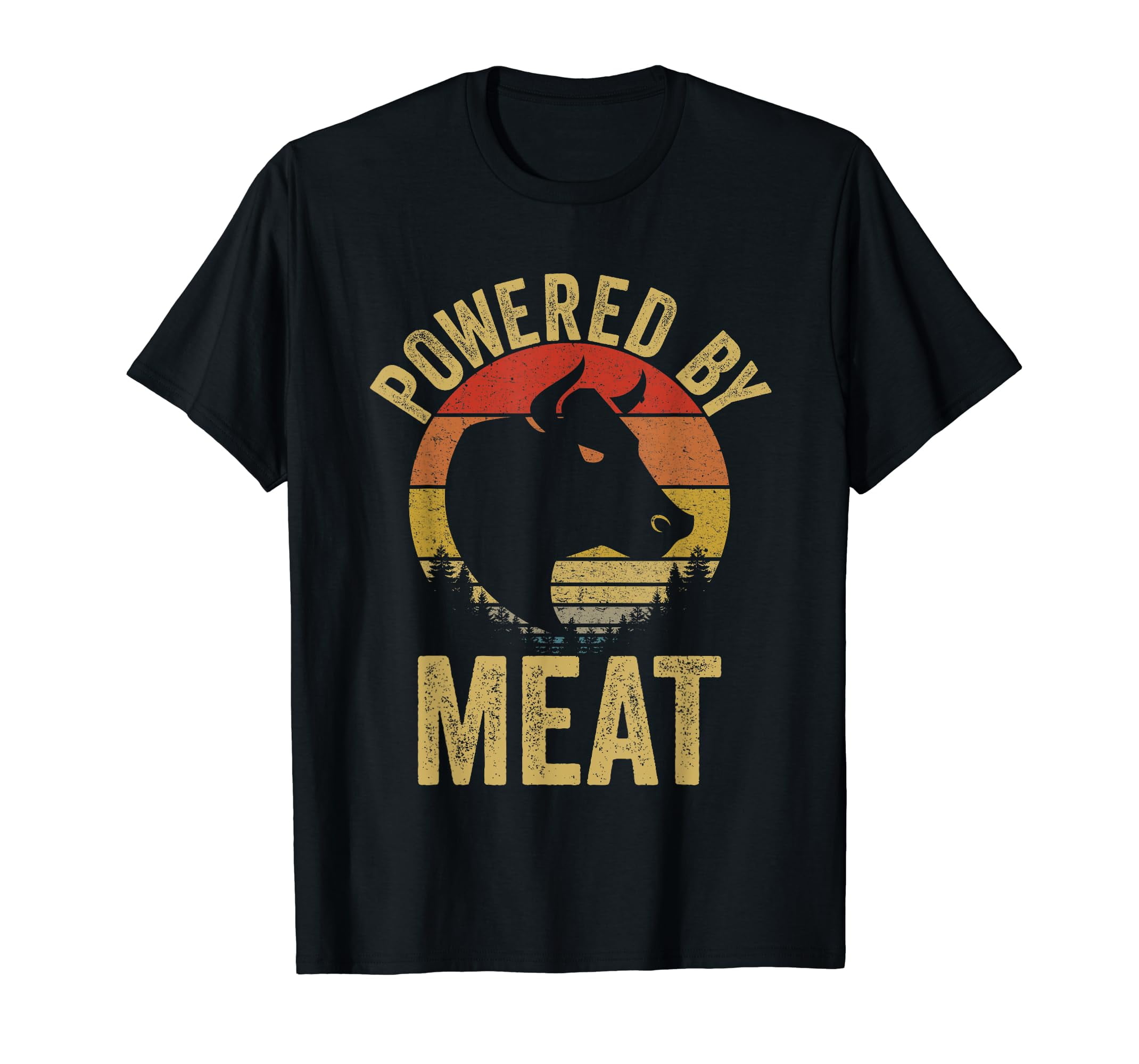 Vintage Powered By Meat Carnivore Meat Eater T-Shirt - Walmart.com