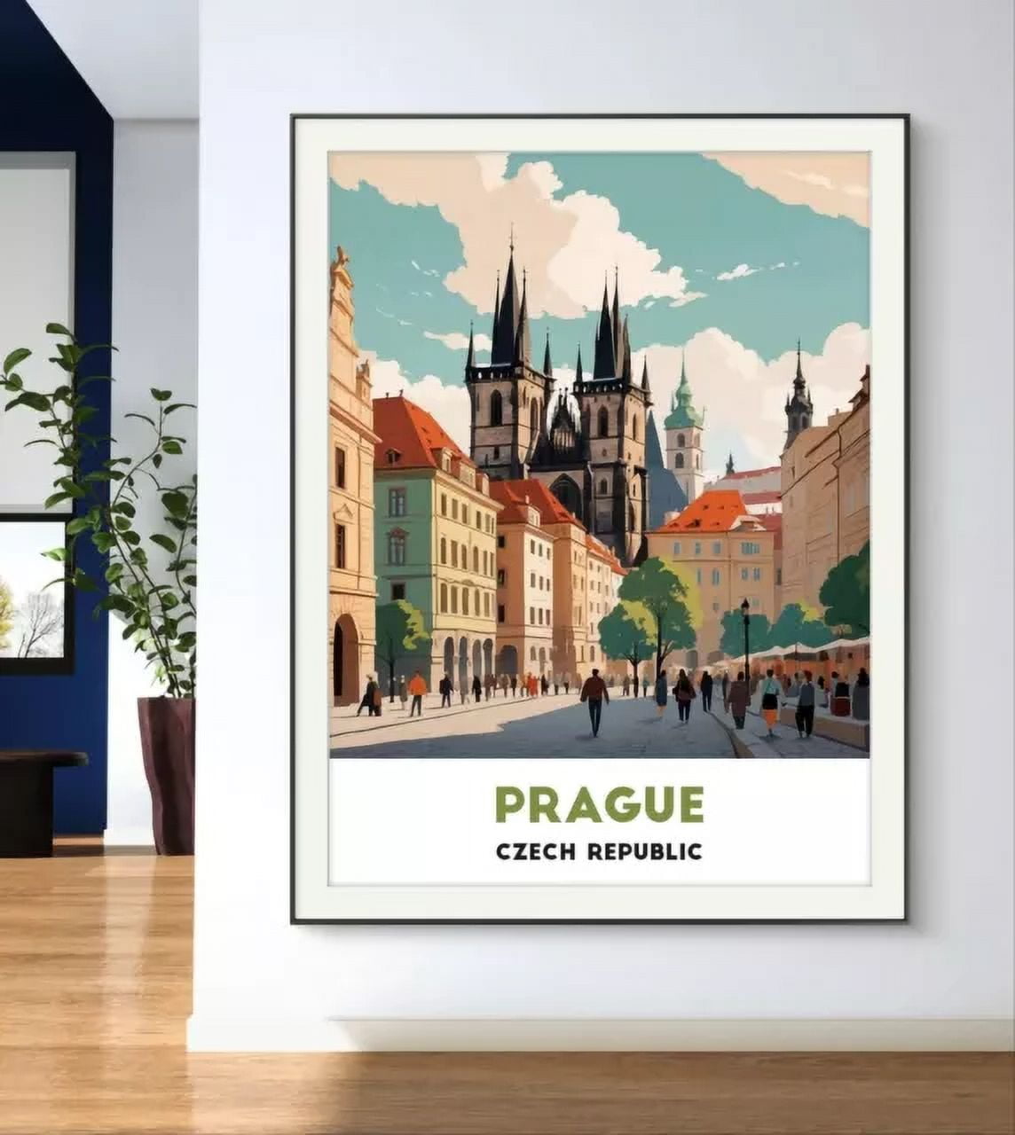 Vintage Prague Old Town Square Poster Â€“ Iconic Gothic Spires And ...