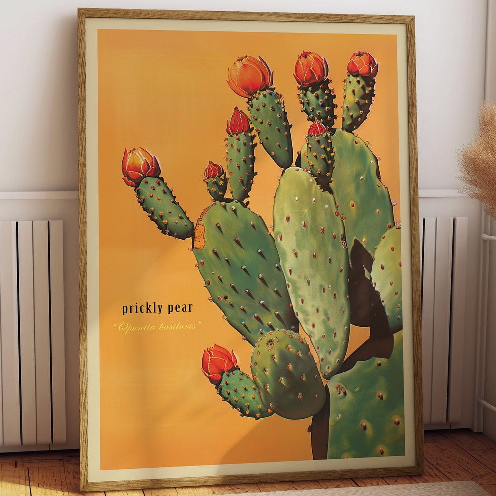 Vintage Prickly Pear Cactus Print, The Sonoran Desert Print Retro ...