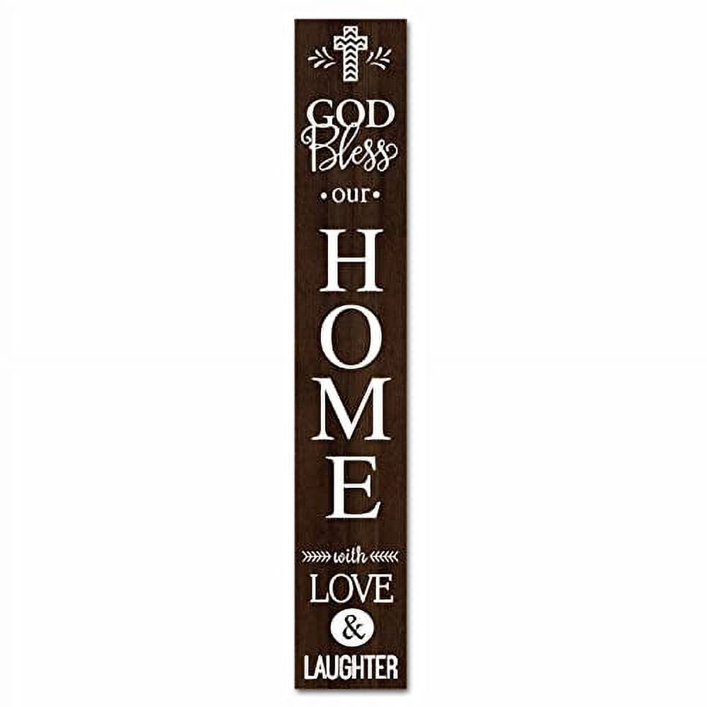 Vintage Primitive Bless This Home Vertical Sign,Vertical Wooden Welcome ...