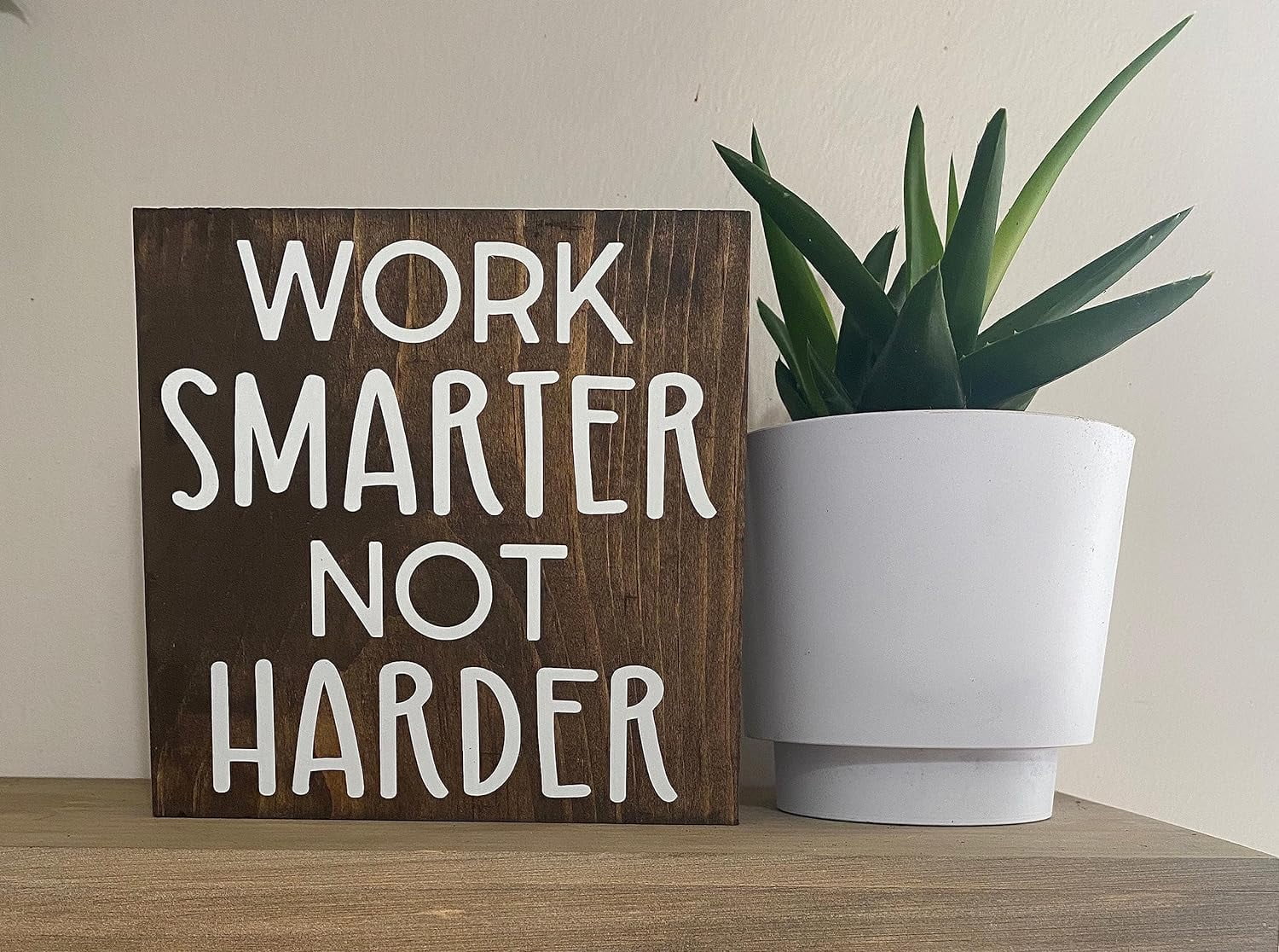 Vintage Primitive Funny Decor Work Smarter Not Harder Wood Signoffice ...