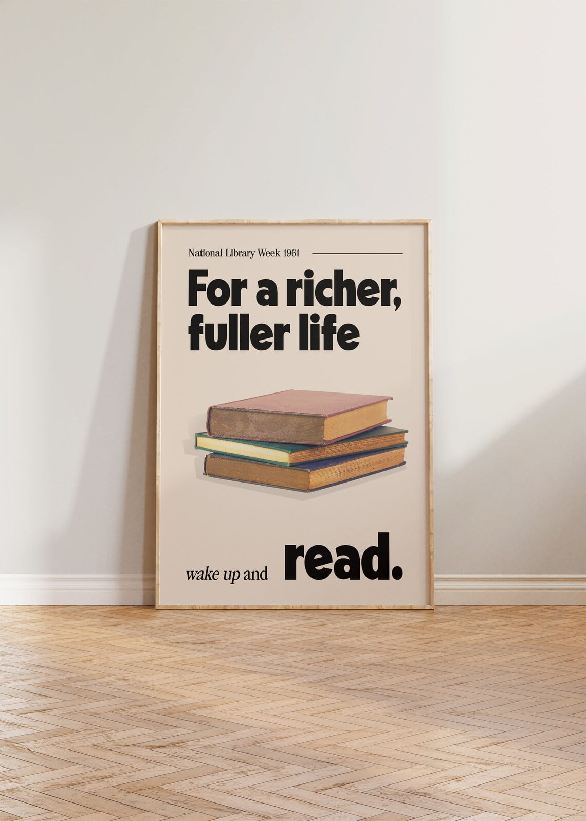 Vintage Print, Retro National Library Week Print, Reading Wall Art ...