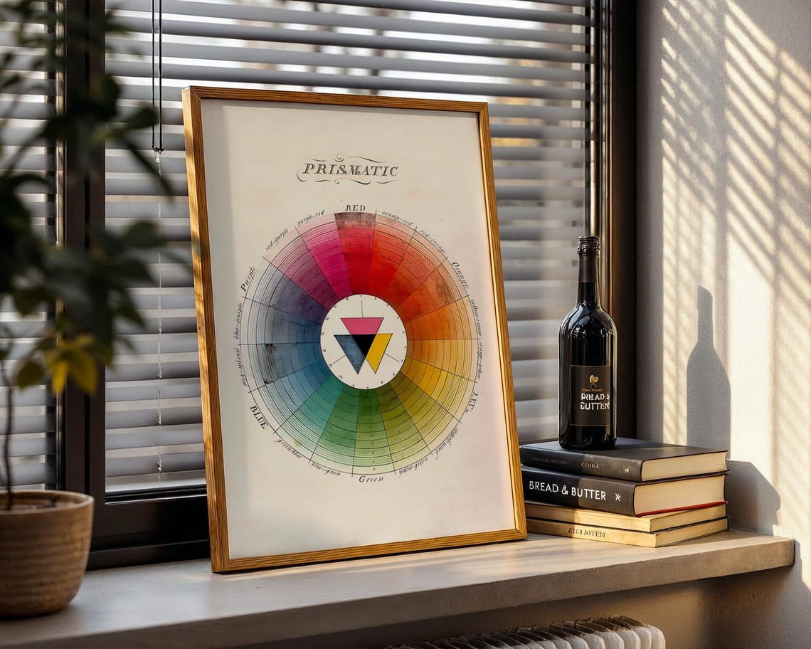 Vintage Prismatic Color Wheel Poster - Antique Art Theory Poster ...