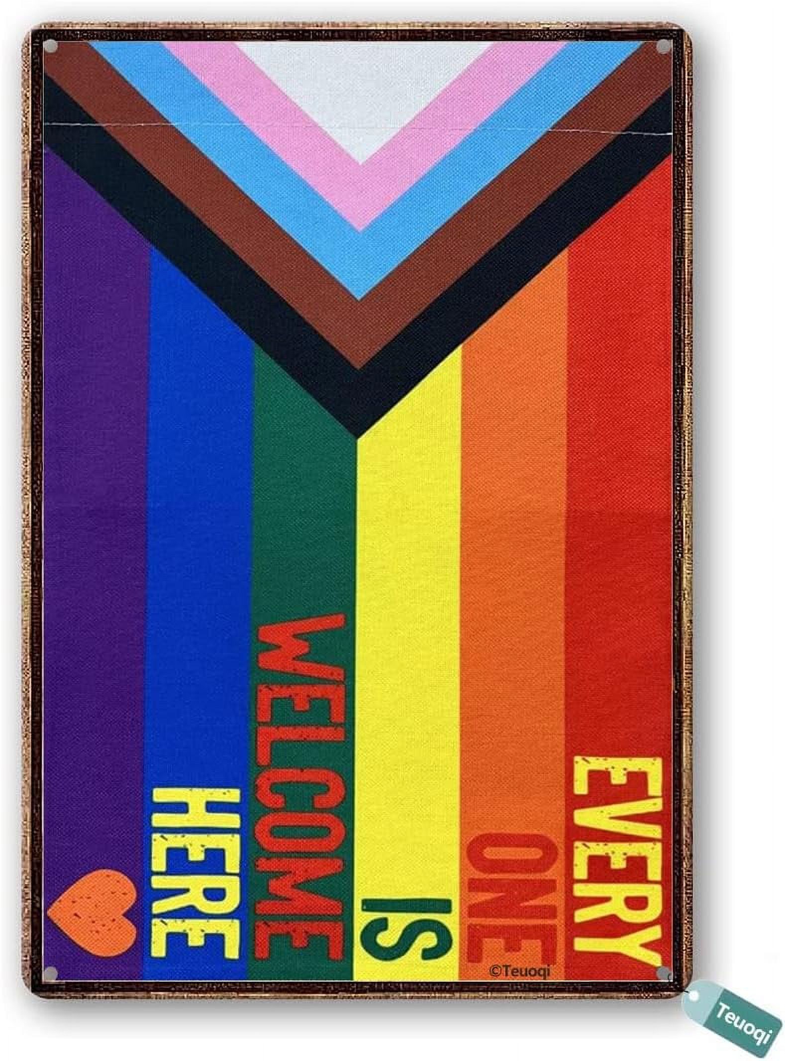 Vintage Progress Pride Everyone is Welcome HERE LGBTQ Rainbow 15 * 10 ...