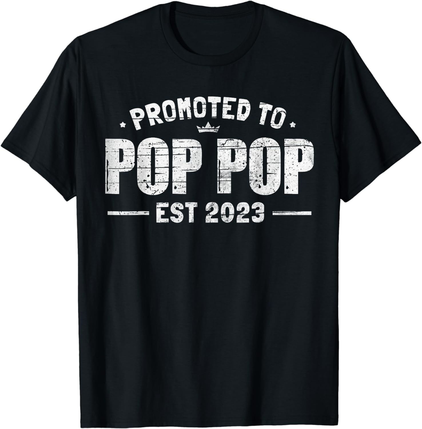 Vintage Promoted to Pop Pop Est 2023 Grandpa Fathers Day Men T-Shirt ...