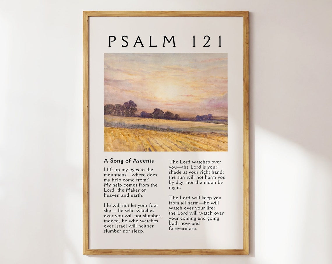 Vintage Psalm 121 Christian Poster, Fall Wall Art, Bible Verse Wall Art ...