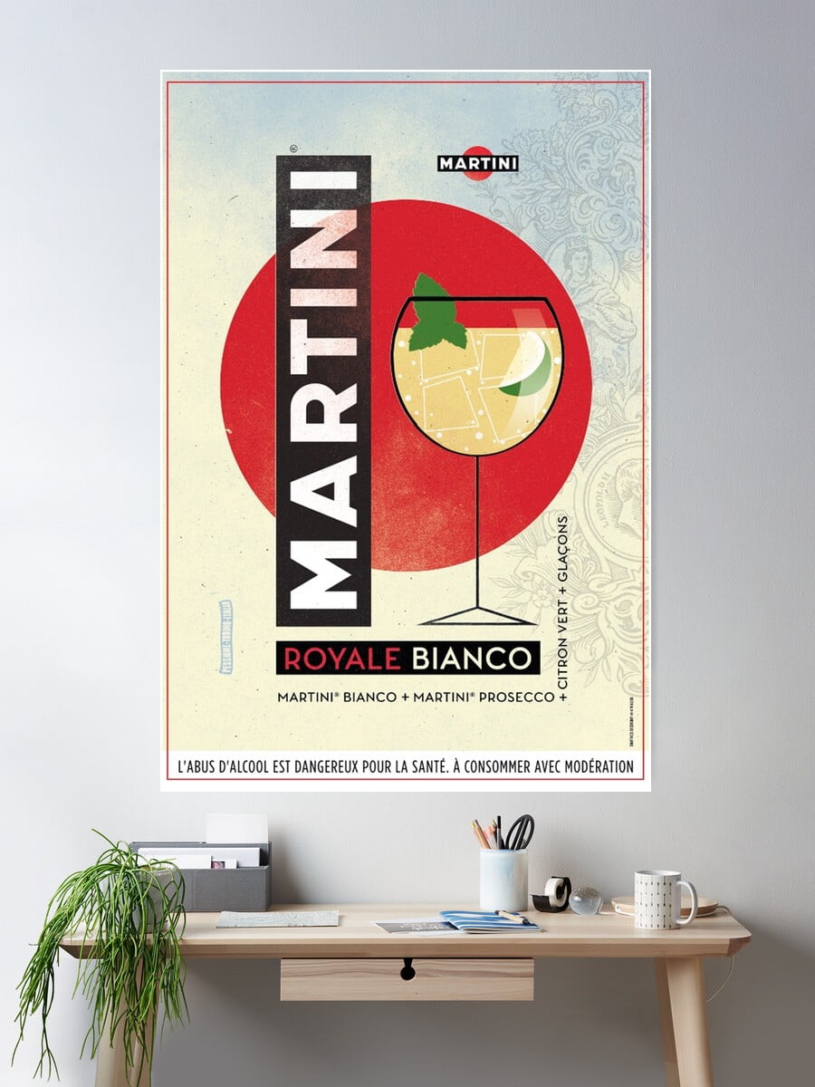 Vintage Pub - Martini Aperitif Poster Wall Art, Modern Wall Decor For ...
