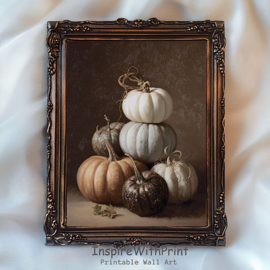 Vintage Pumpkin Autumn Dark Cottagecore Pumpkin Print, Fall Rustic Fall ...