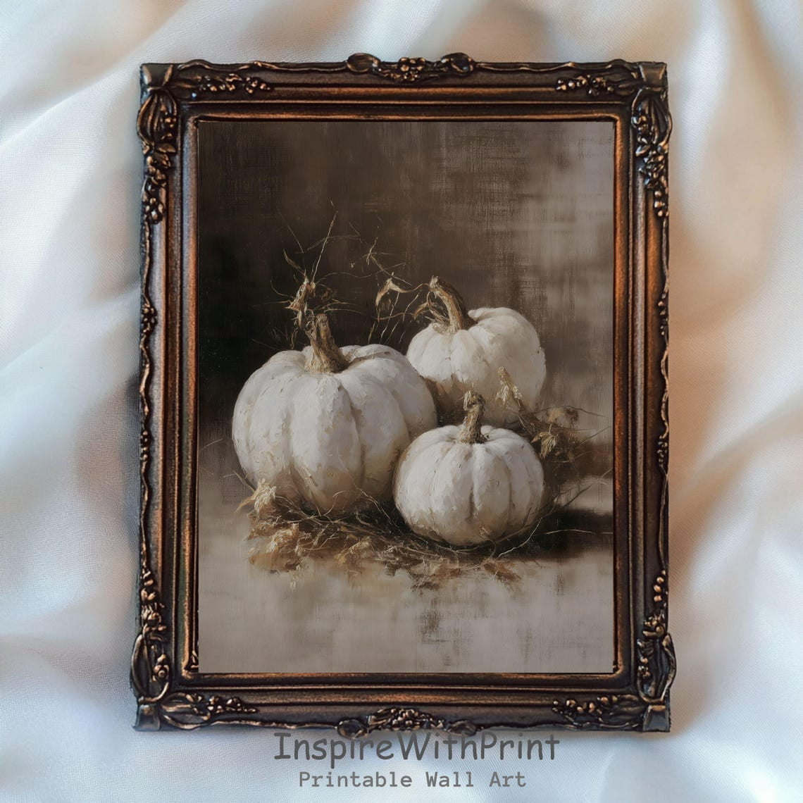 Vintage Pumpkin Dark Cottagecore Pumpkin Print, Dark Autumn Farmhouse ...