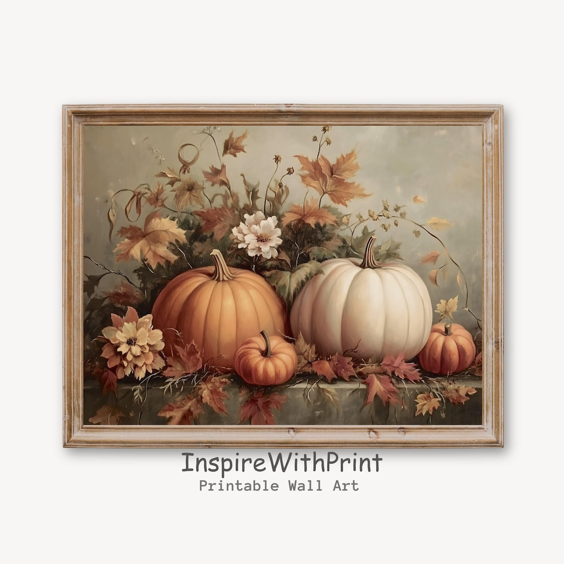 Vintage Pumpkin, Pumpkins And Fall Botanical Poster, Rustic Fall ...