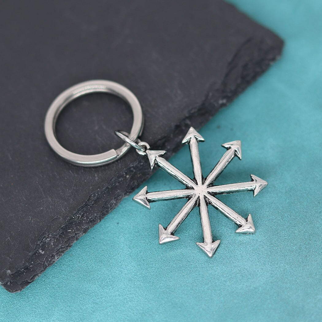Vintage Punk Chaotic Star Key Chain Pendant Fashion Chaos Star Wheel ...