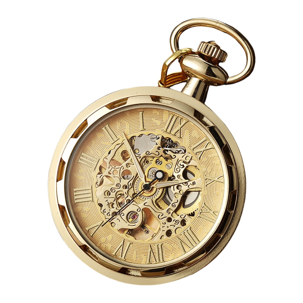 Vintage Punk Styles Mechanical Pocket Watch With Clear Glass Dial Props ...