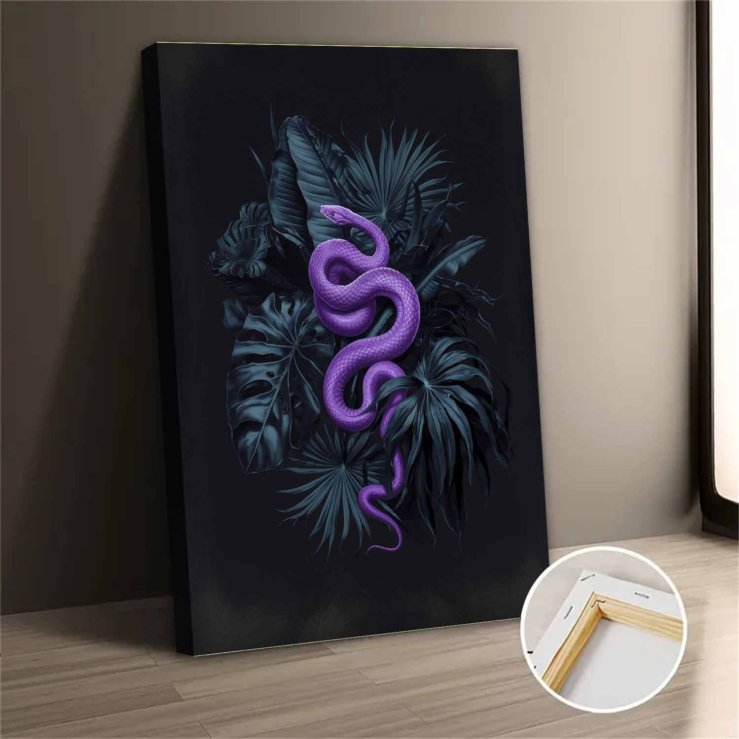 Vintage Purple Snake Abstract Canvas Wall Art Print for Bedroom Living ...