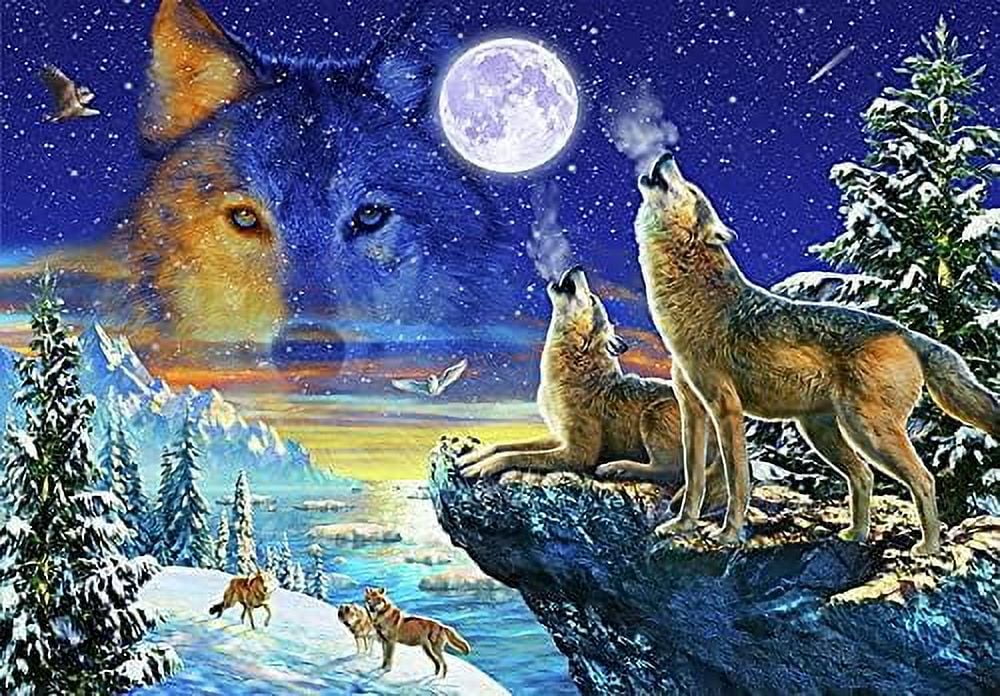 Vintage Puzzles for Adults Howling Wolves Puzzle Game Adult Jigsaw ...