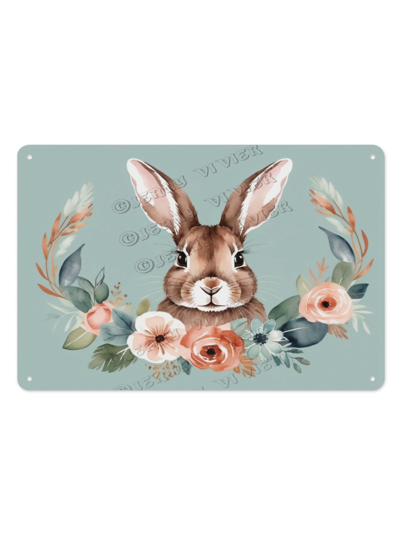 Vintage Rabbit Aluminum Metal Sign, 12 x 16 Inches, Adds a Whimsical ...