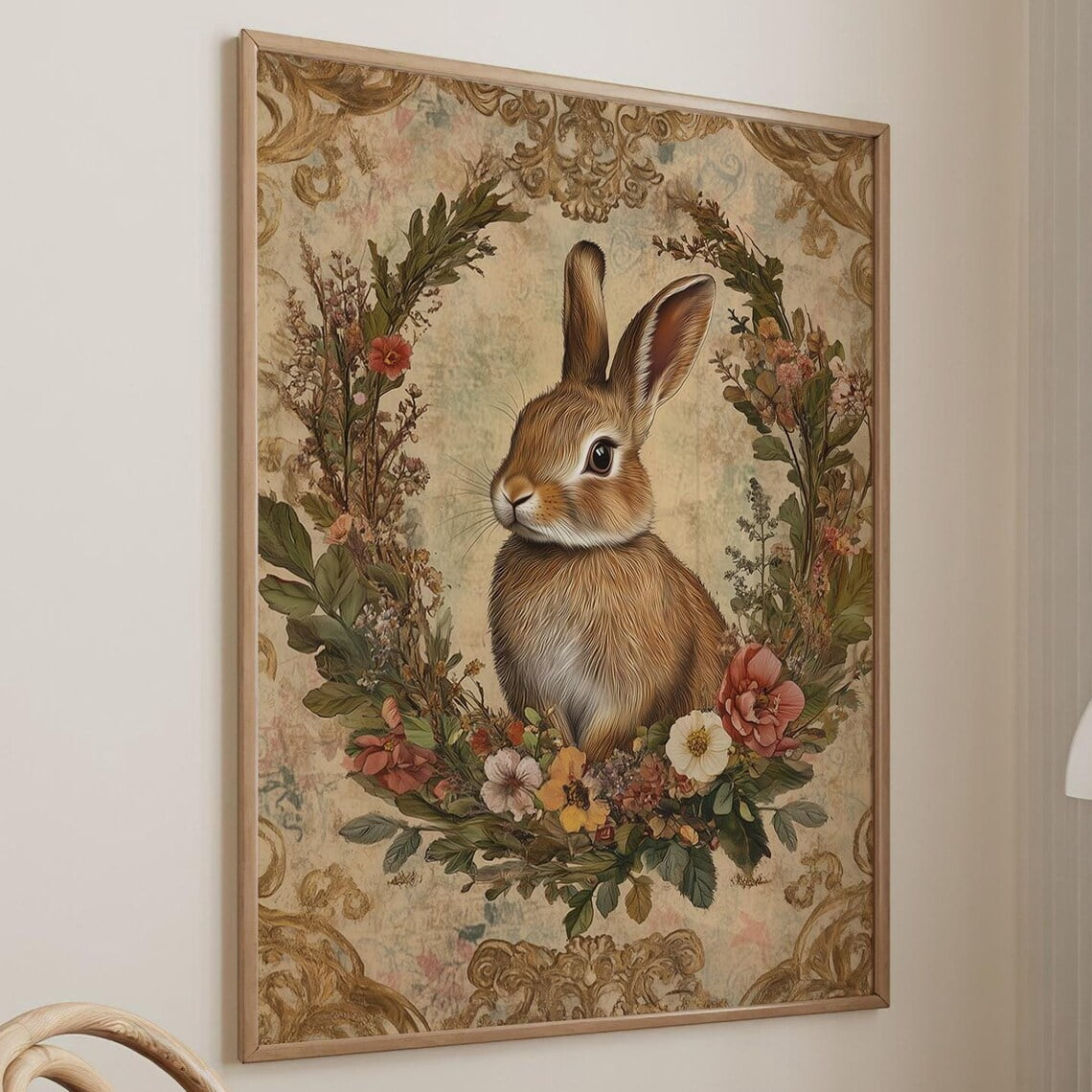 Vintage Rabbit Art Print Animal Poster Cottagecore Decor Gift Animal ...