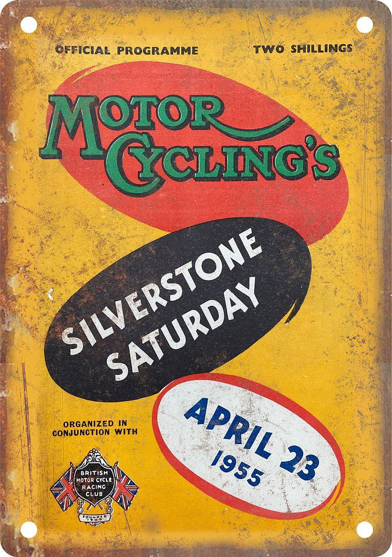 Vintage Racetrack Program Cover - Retro Look Metal Sign - Jumbo 10" x ...