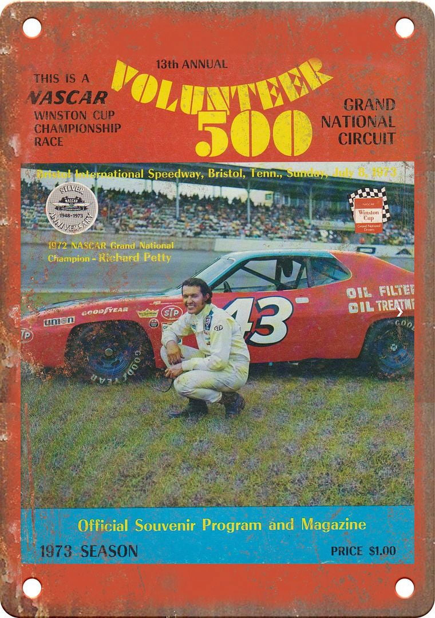 Vintage Racetrack Program Cover - Retro Look Metal Sign - Jumbo 10" x ...