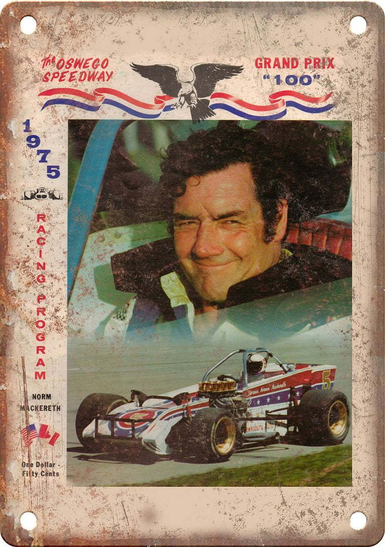 Vintage Racetrack Program Cover - Retro Look Metal Sign - Jumbo 10" x ...