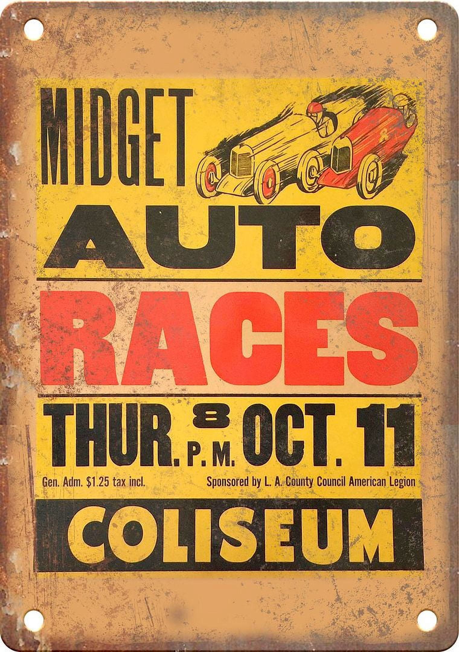 Vintage Racetrack Program Cover - Retro Look Metal Sign - Jumbo 10" x ...