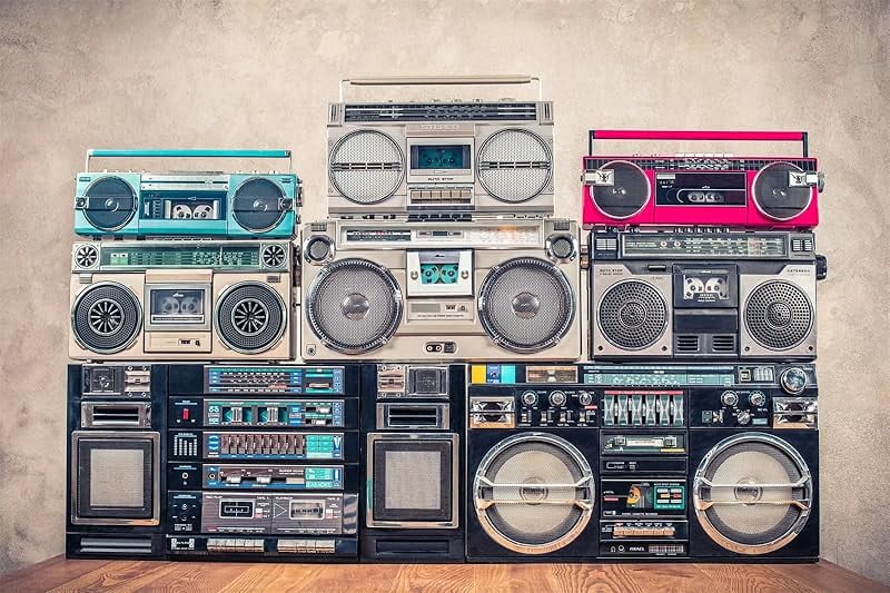 Vintage Radio Backdrop Boombox Retro 80s Background Back to 90s Old ...