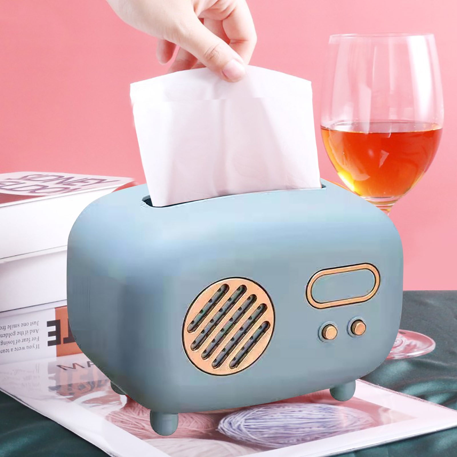Vintage Radio Shaped Tissue Box Cover, Practical and Cute Decorations ...