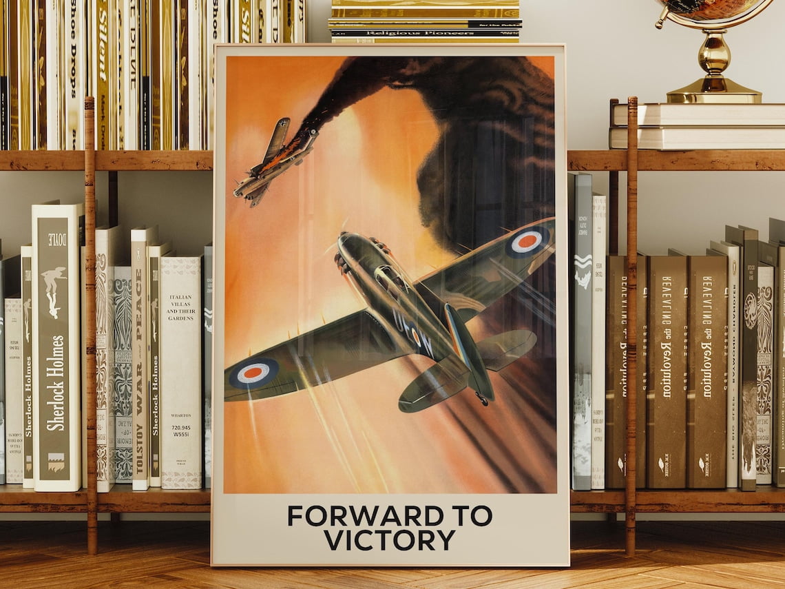 Vintage Raf Ww2 Poster - "Forward To Victory" - British Fighter Plane ...