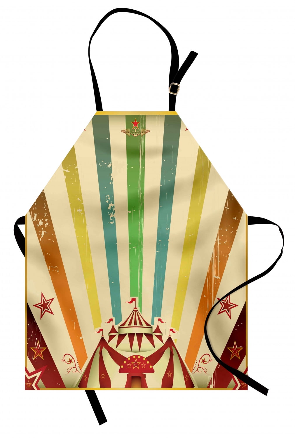 Vintage Rainbow Apron Old Circus Carnival Advertisement Theme Stripes ...