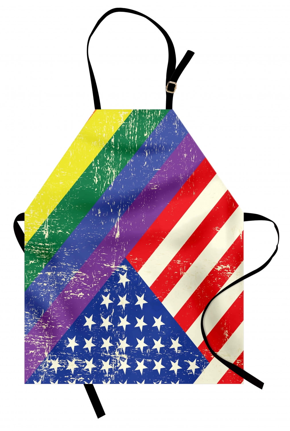 Vintage Rainbow Apron Worn Out Pride Flag and Old Glory Patriotism ...
