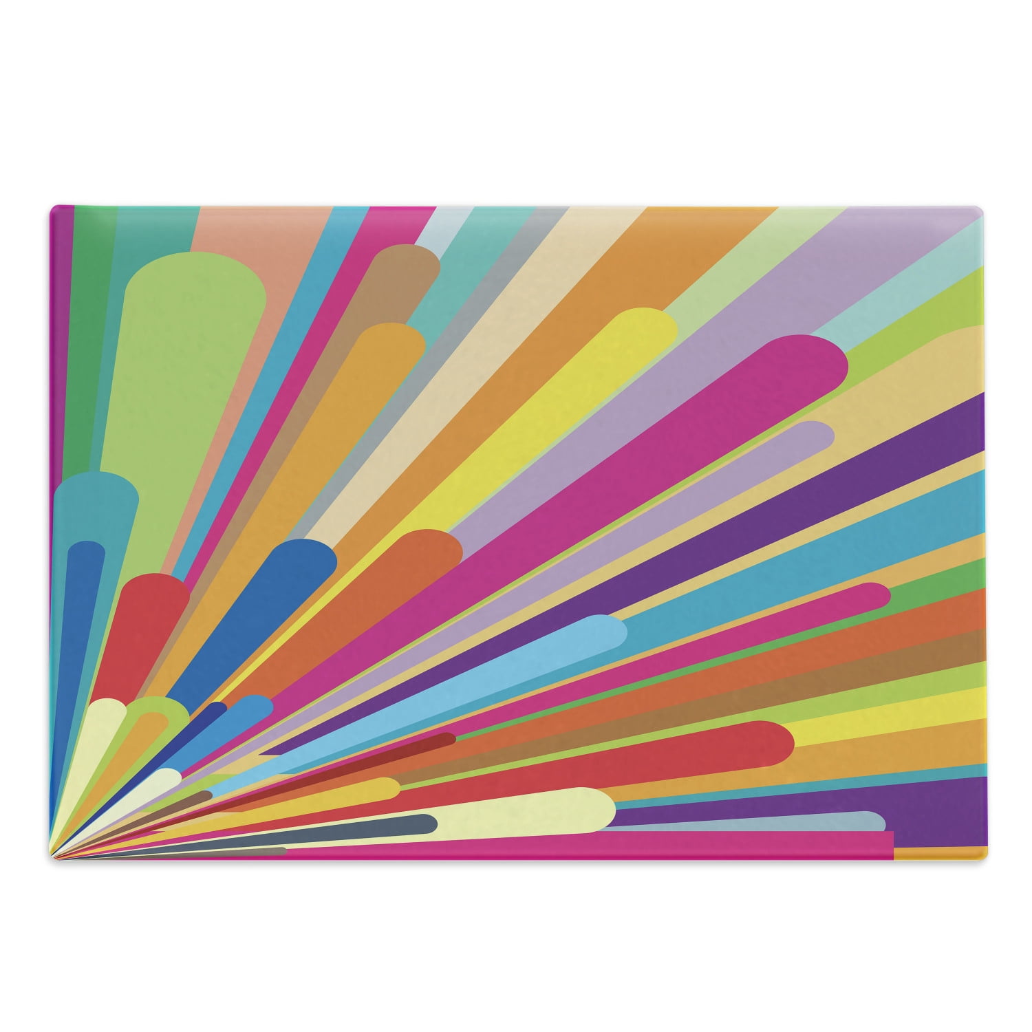 Vintage Rainbow Cutting Board, Burst of Vibrant Colored Lines Funky ...