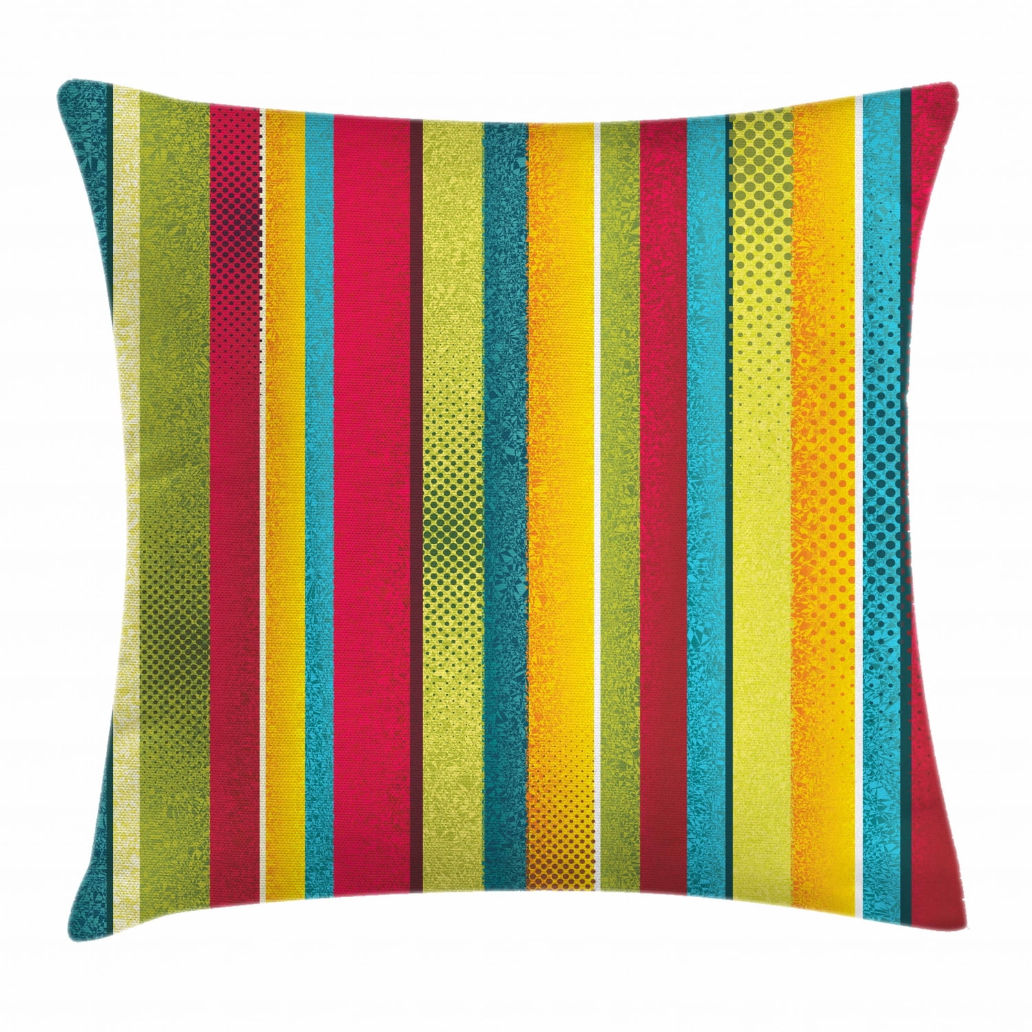 Vintage Rainbow Throw Pillow Cushion Cover, Ragged Aged Vertical ...