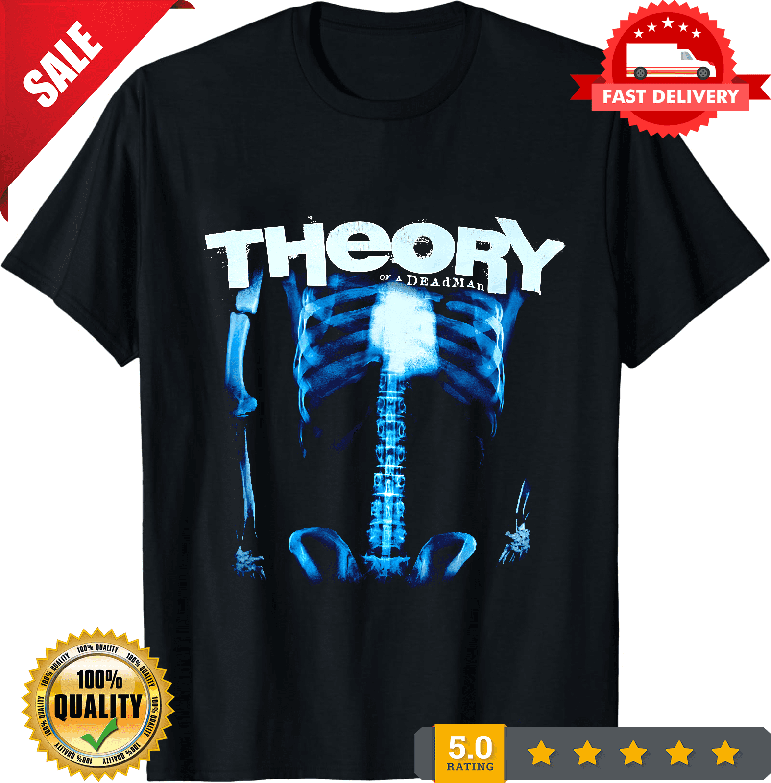 Vintage Rare Theory of a Deadman Band Gift For Fan Black All Size Shirt ...