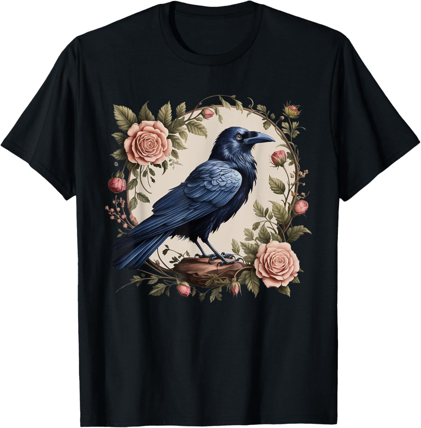Vintage Raven Tarot Card Gothic Dark Academia Witchy Raven T-Shirt ...