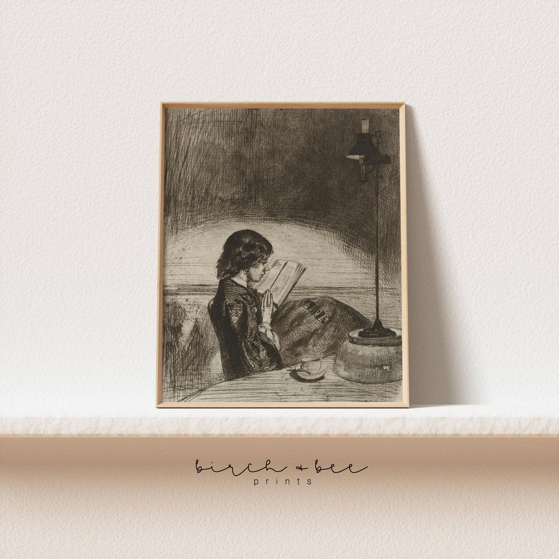 Vintage Reading Art Print Woman Reading Sketch Digital #179 Wall Art ...