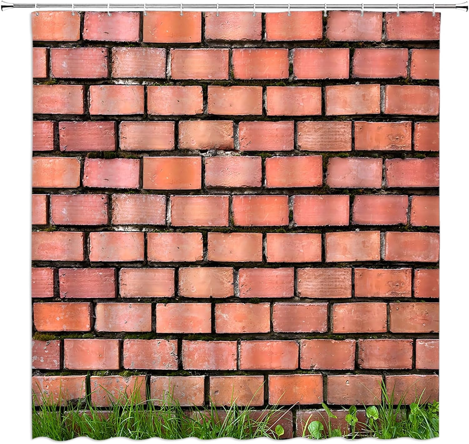 Vintage Red Brown Brick Wall Shower Curtain Retro Stone Brick Rocks ...