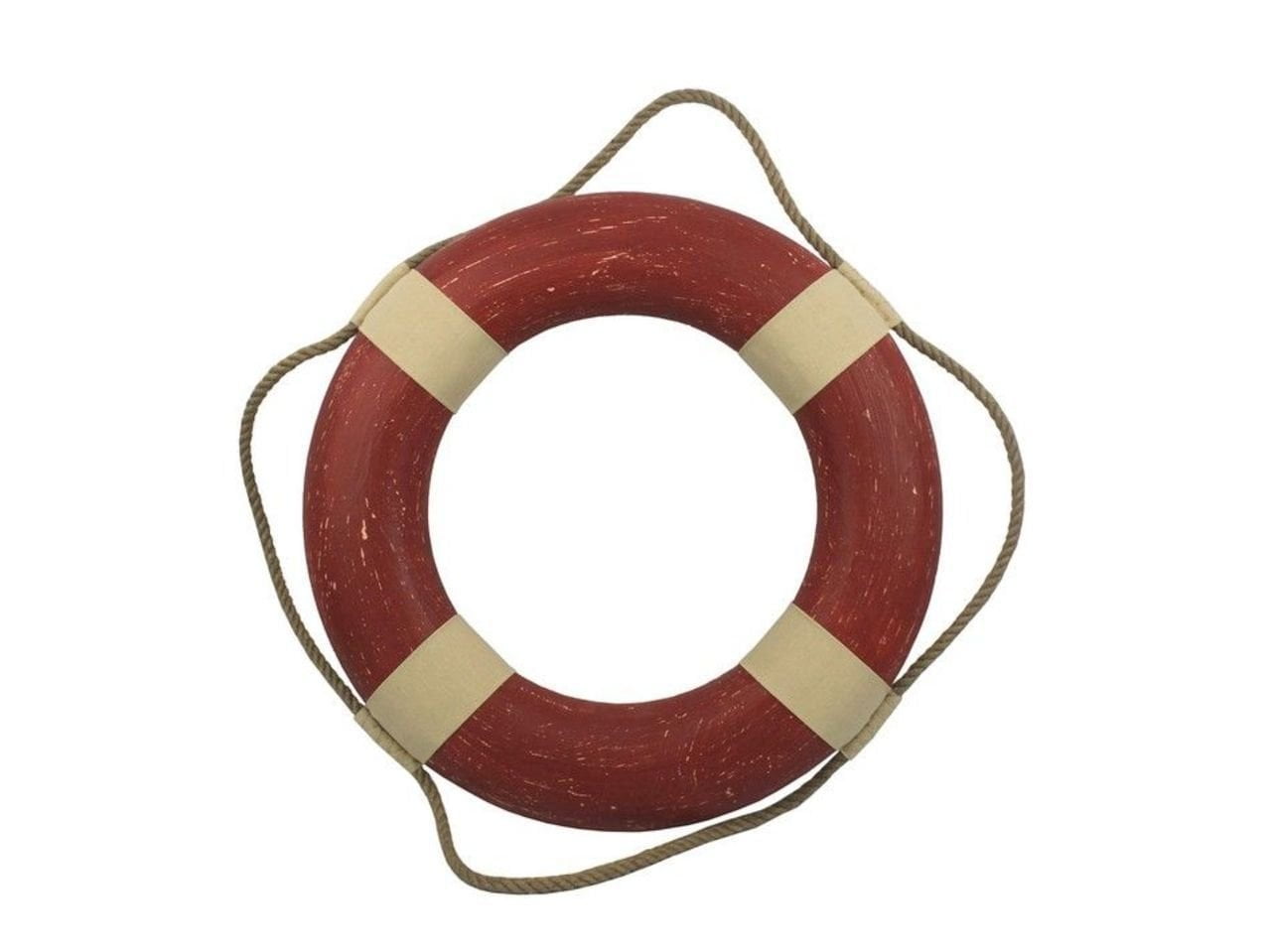 Hampton Nautical Vintage Red Decorative Life Ring, 20" - Walmart.com