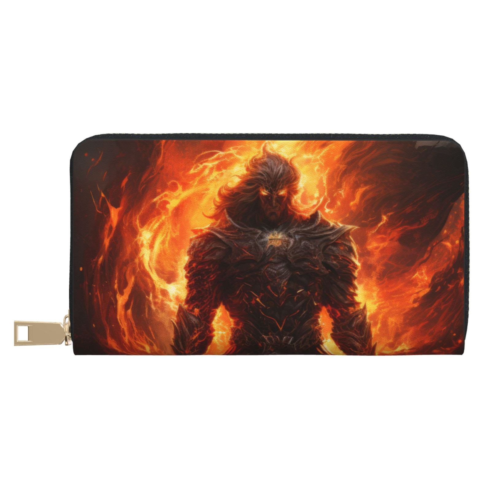 Vintage Red Fire Warrior Wallet Women, Leather Bifold Multi Card Wallet ...