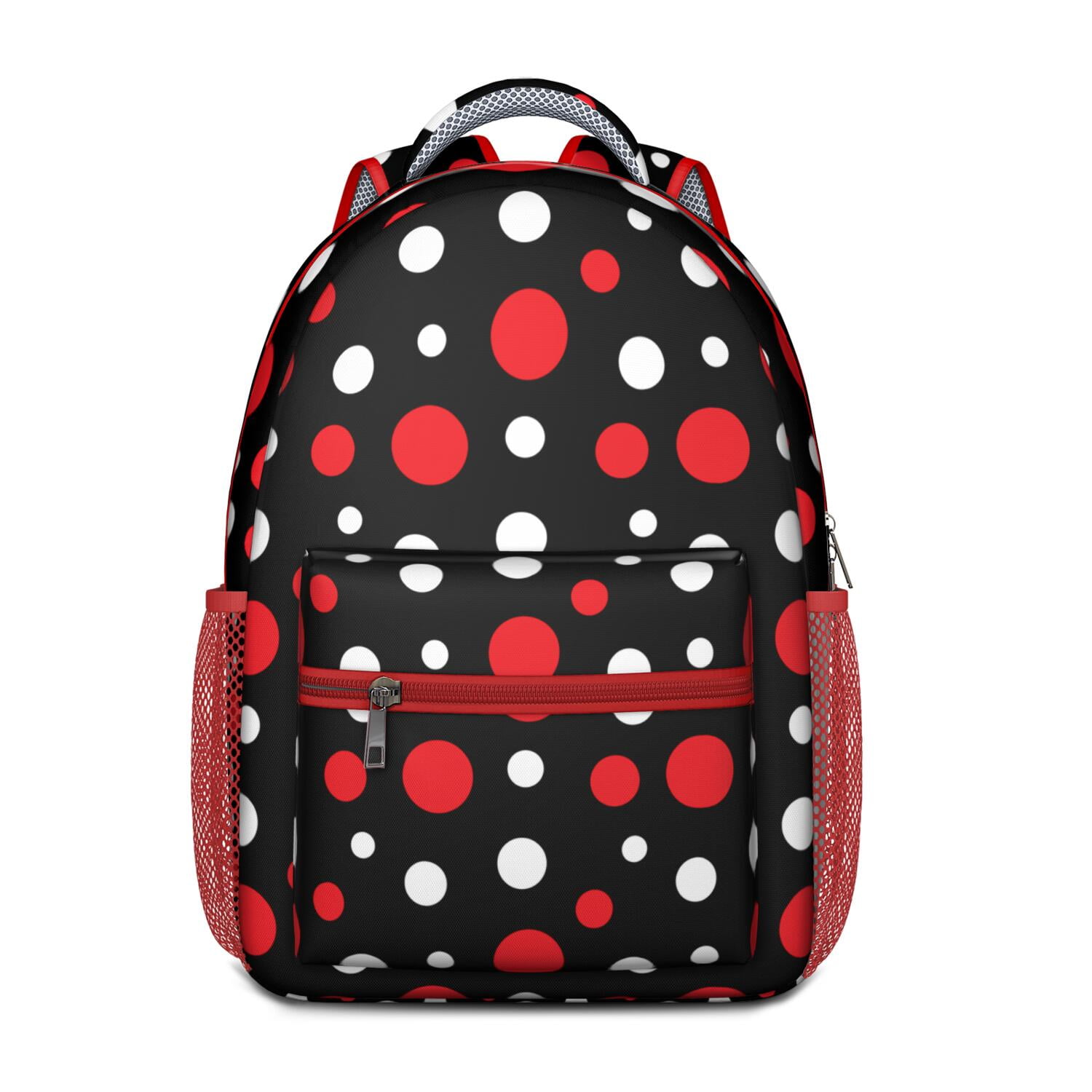 Vintage Red Polka Dots Backpack for Students - Stylish School Bag with ...