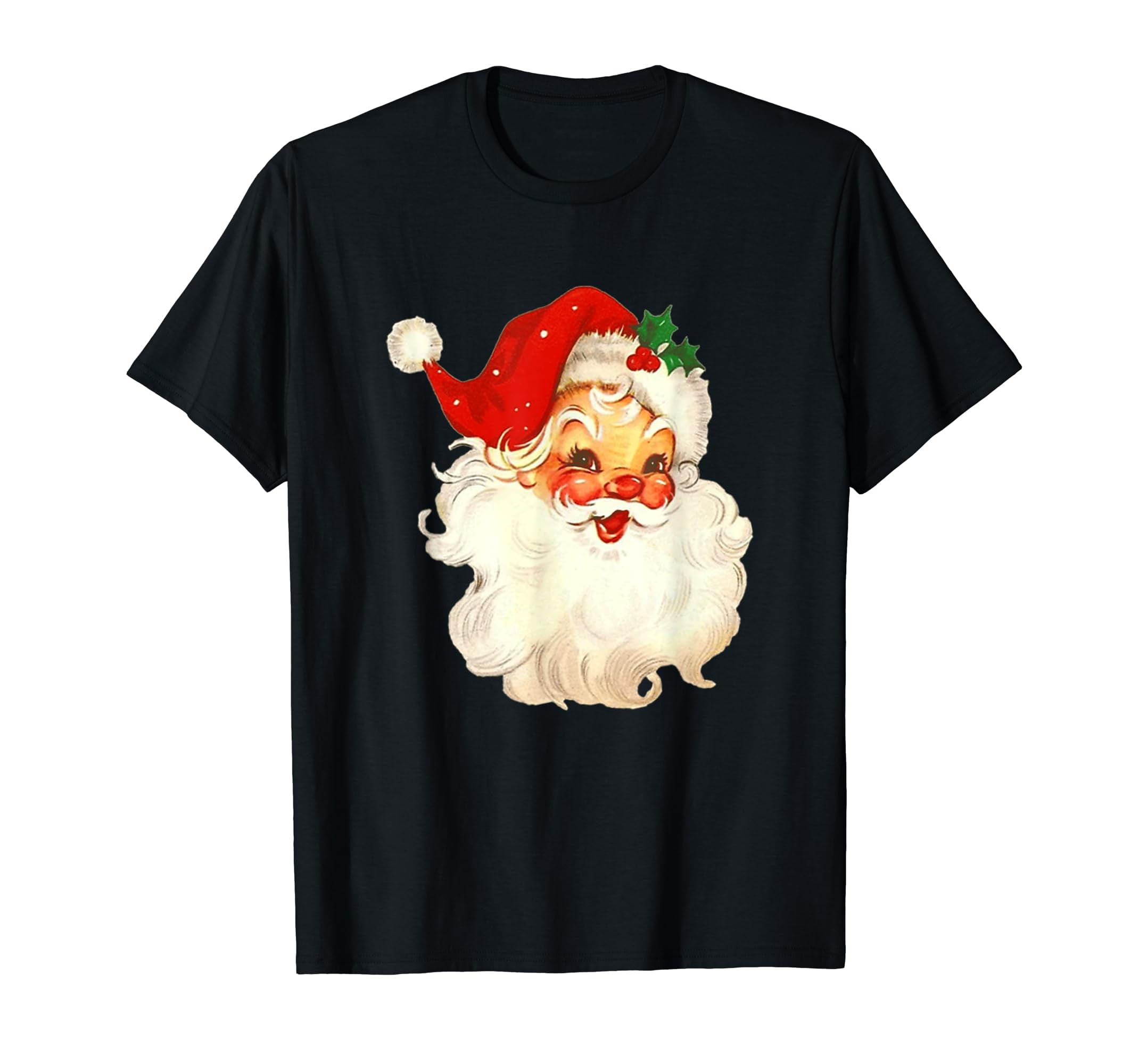 Vintage Red Santa Claus Red Christmas Design T-Shirt - Walmart.com