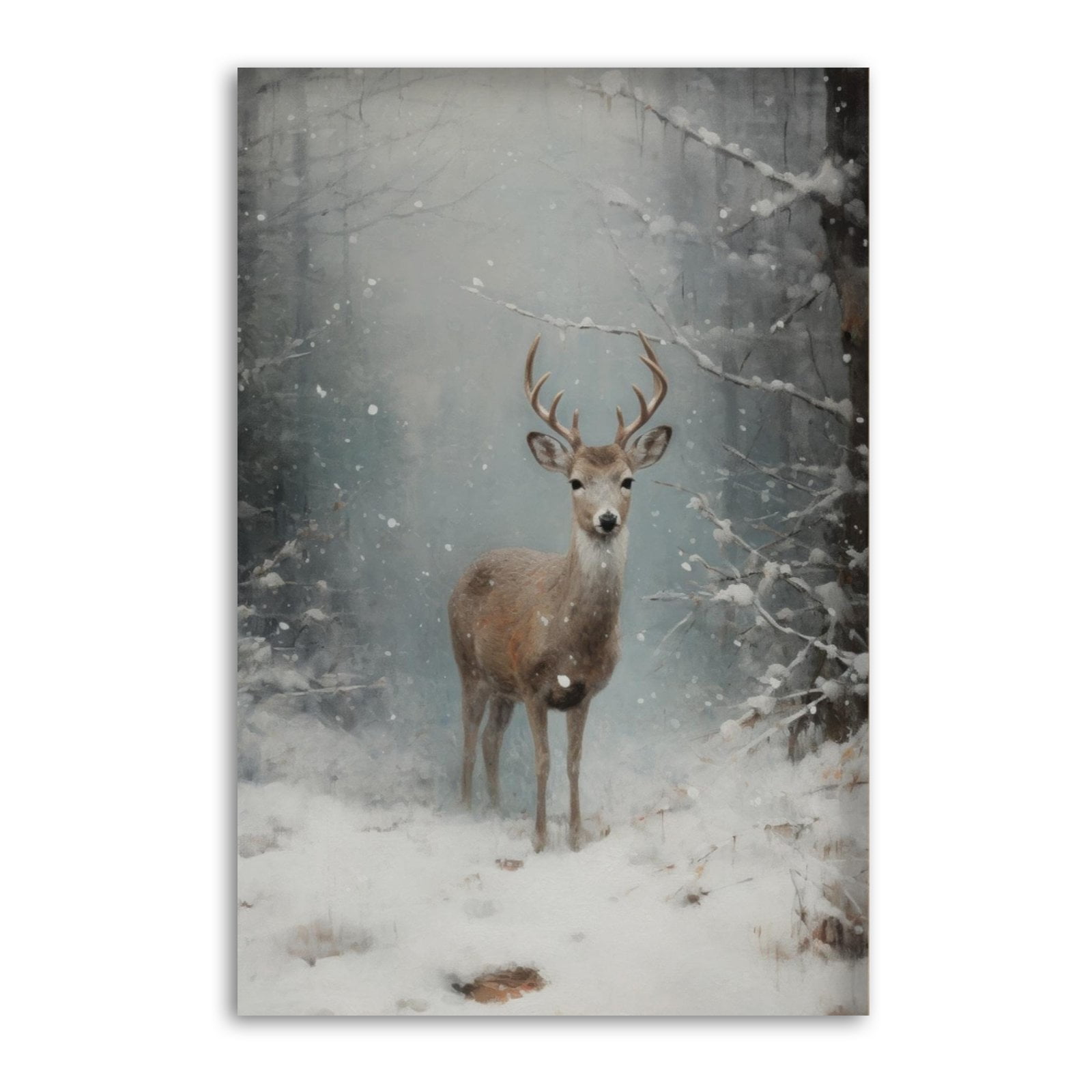 Vintage Reindeer Christmas Picture Print Canvas Poster Wall Paint Art ...