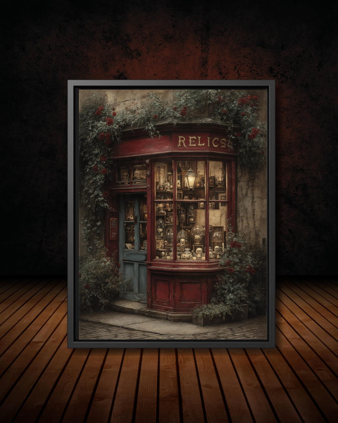 Vintage Relics Store Art Poster, Old Curiosity Shop Street Scene Wall ...