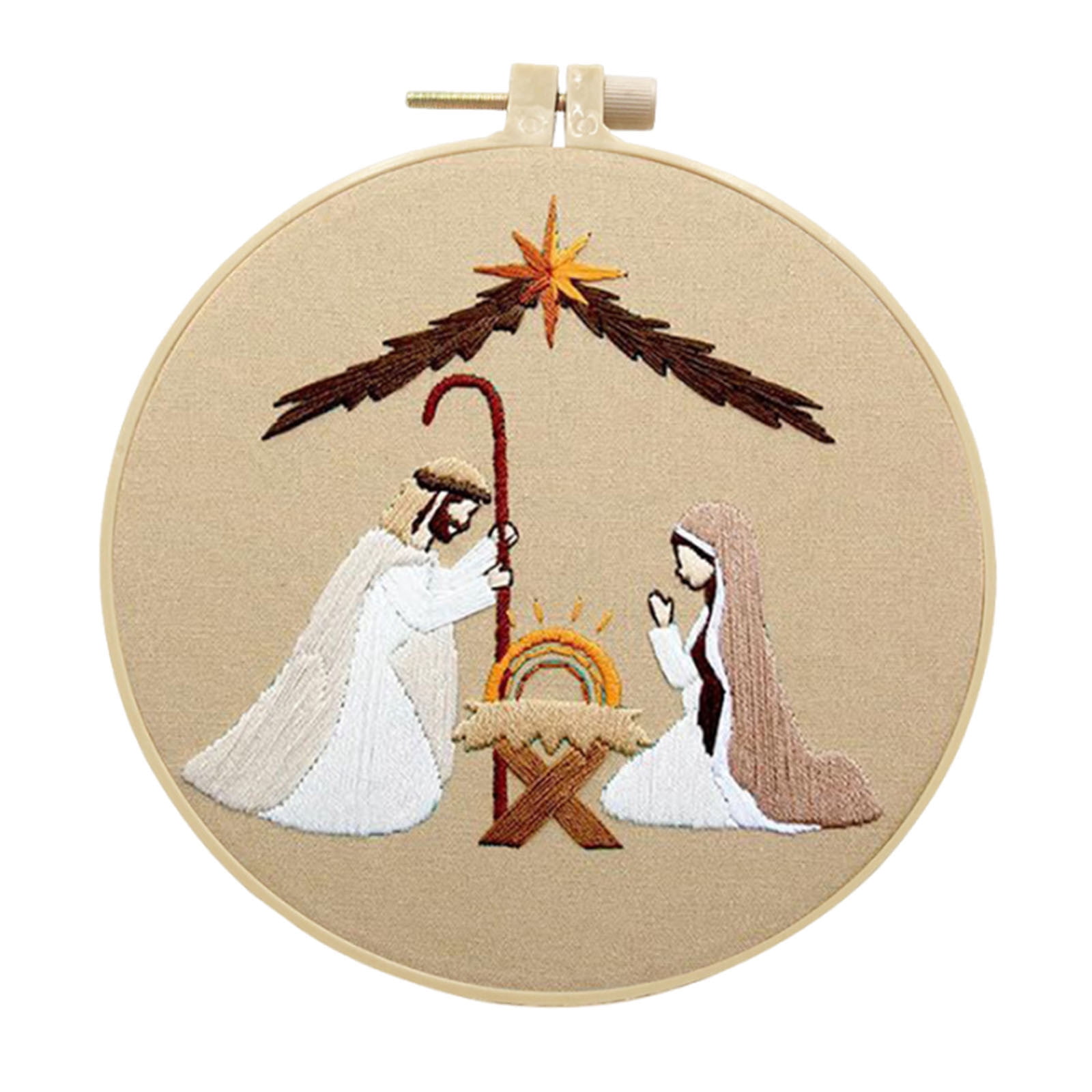 A Vintage Religious Hand Embroidery Diy Kit Fabric Material Needlework ...