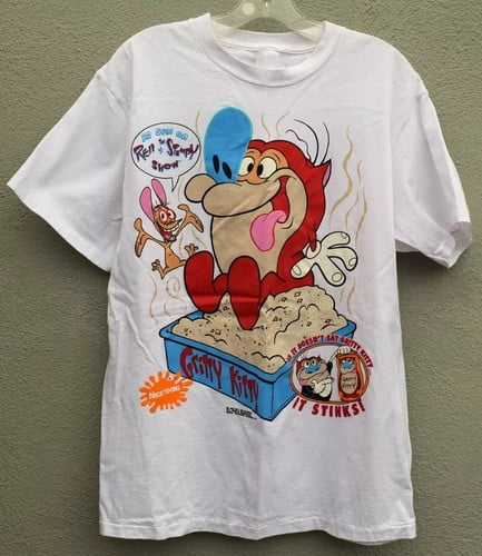 Vintage Ren & Stimpy Show 1992 Nicktoons Gritty Kitty Cartoon T-Shirt ...
