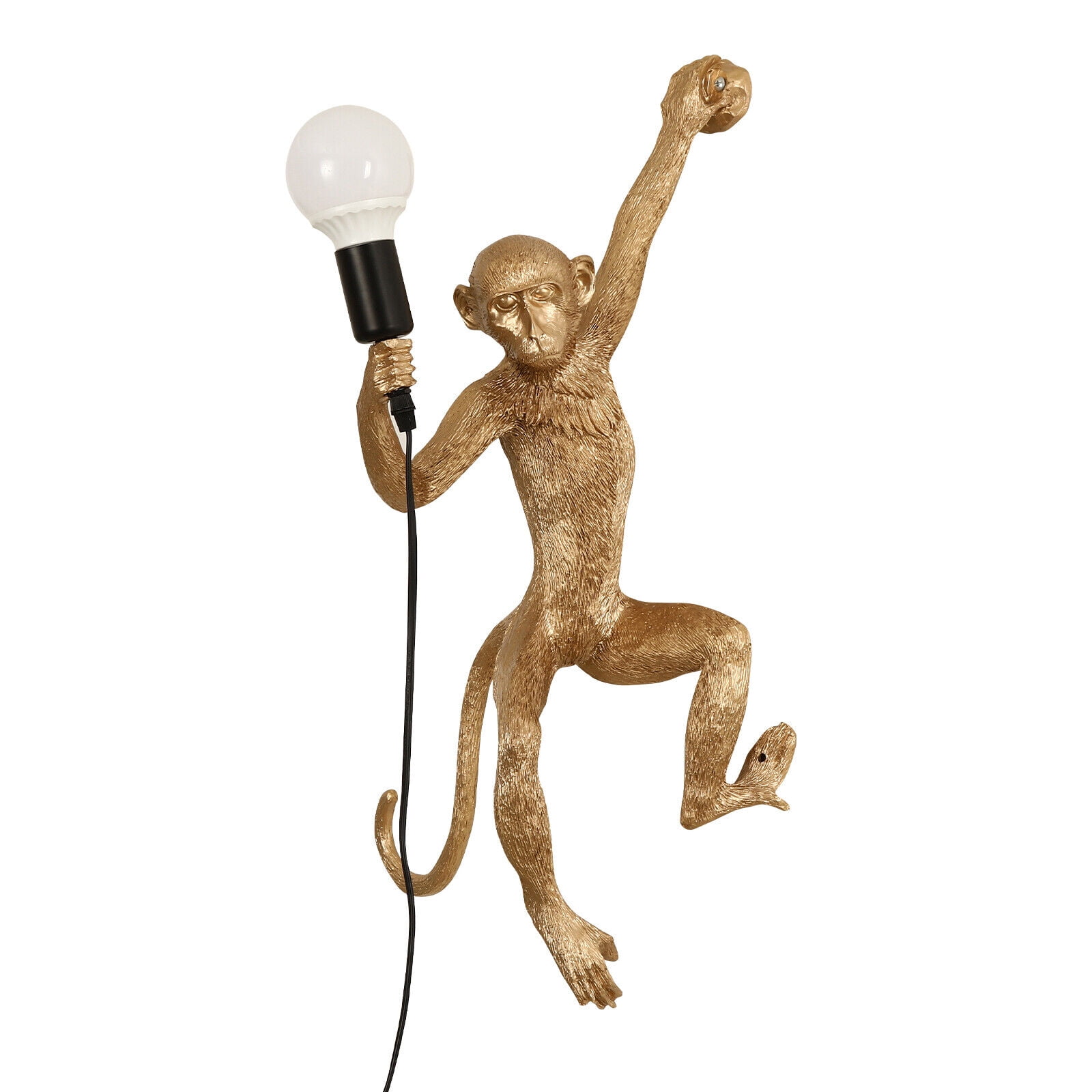 Vintage Resin Hemp Rope Monkey Wall Light Fixture, Creative 1-Light ...