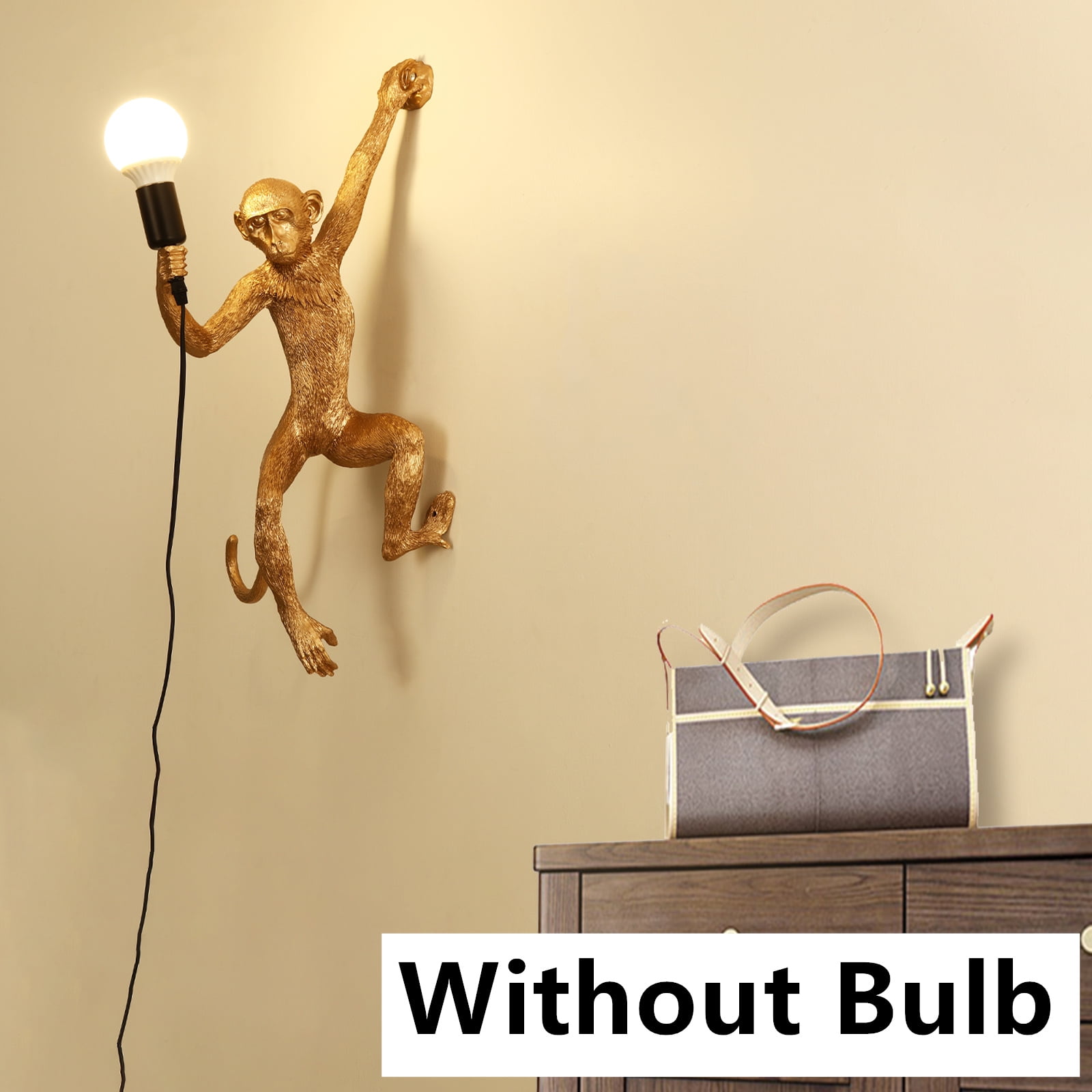 Vintage Resin Hemp Rope Monkey Wall Light Industrial Retro Edison Wall ...