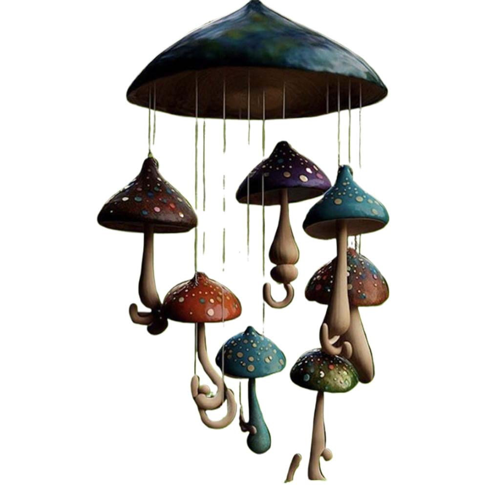 Vintage Resin Mushroom Wind Chimes Yard Wind Bells Garden Decor Hang' Pend N4Y0 - Walmart.com