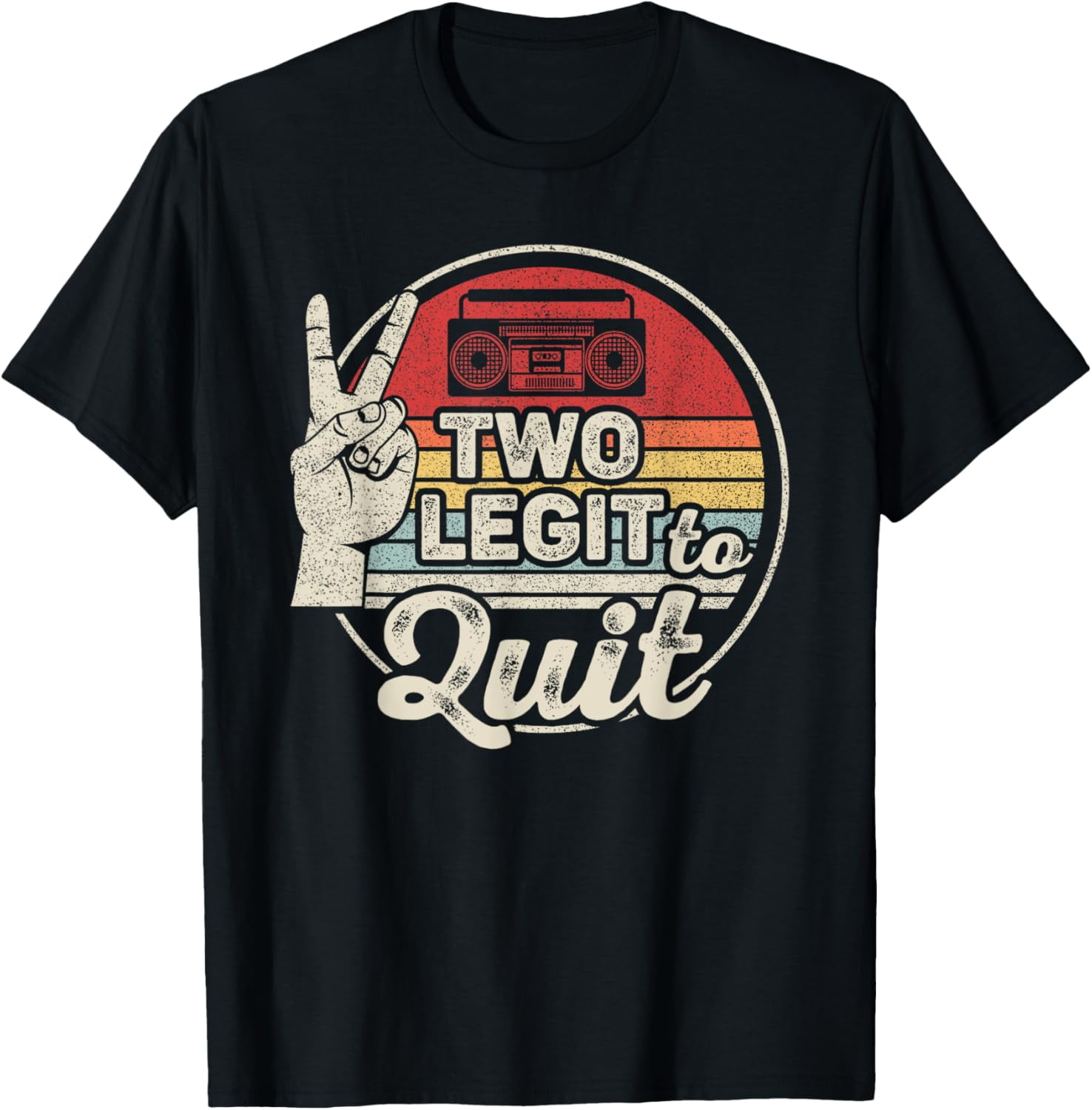 Vintage Retro 2nd Birthday Hip Hop Two Legit To Quit T-Shirt - Walmart.com